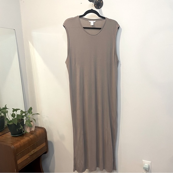 H&M | Dresses | Hm Basics Cap Sleeve Crew Neck Viscose Shirt Dress ...